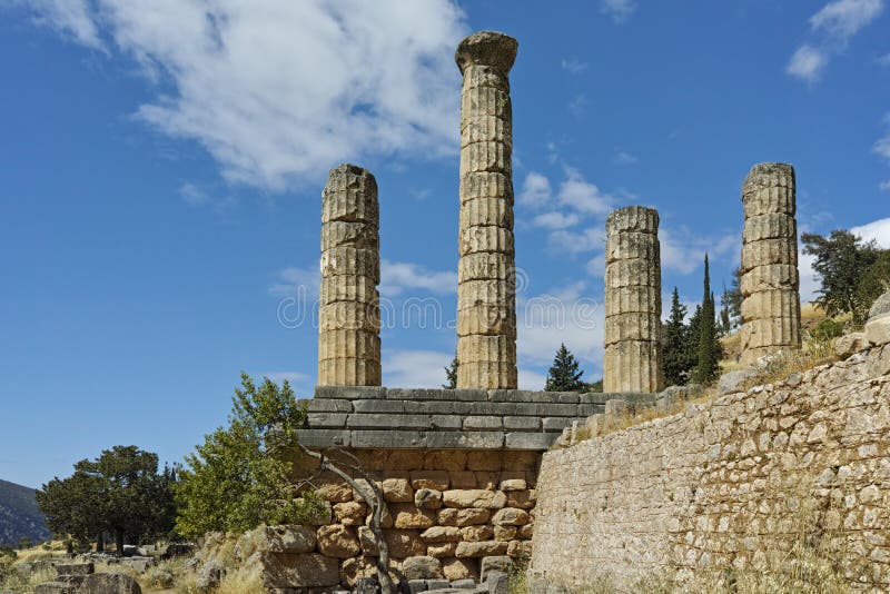 The Temple of Apollo in Ancient Greek Archaeological Site of Delphi ...