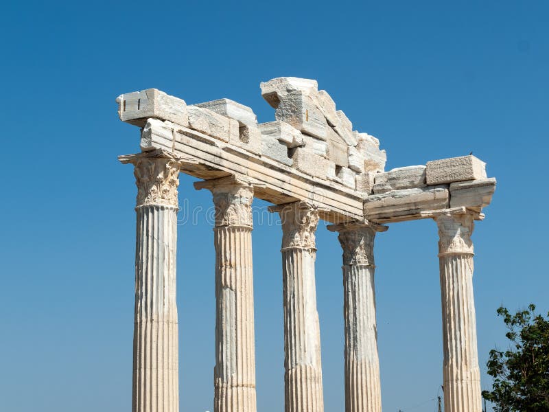 Temple of Apollo. Ancient Ruins in Side Stock Photo - Image of column ...