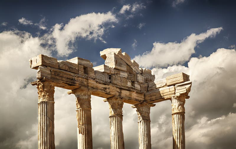 Temple of Apollo in Ancient Side Stock Photo - Image of mediterranean ...