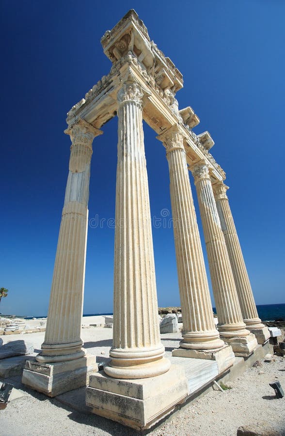 The Temple of Apollo in Side Stock Photo - Image of religion, famous ...
