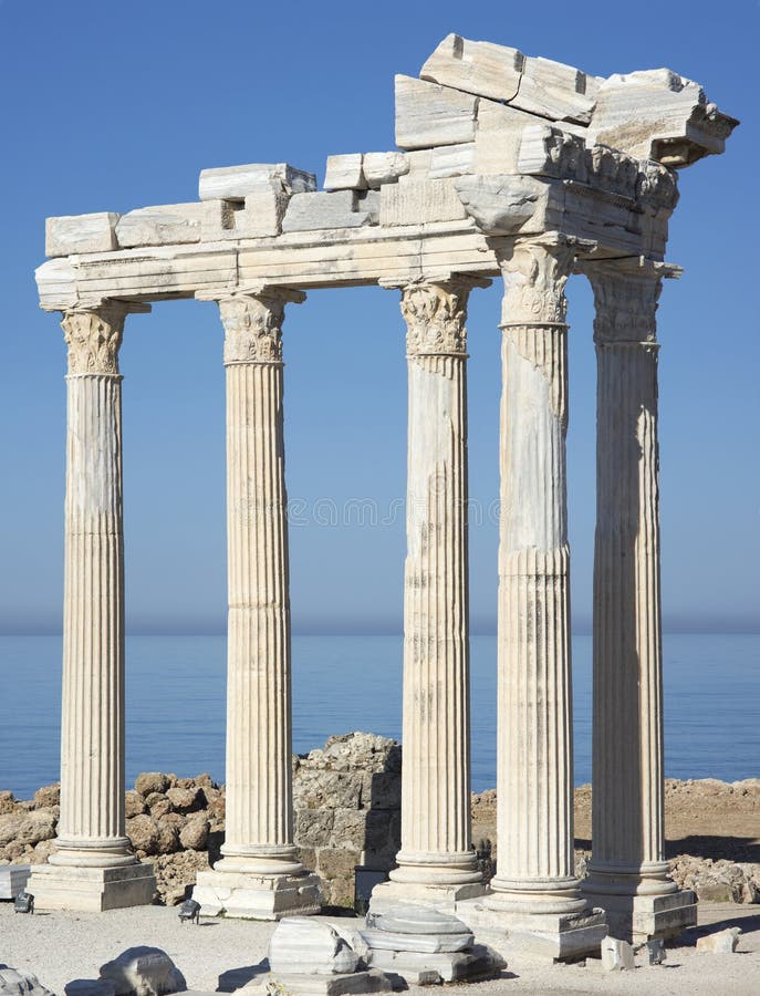 Temple of Apollo - Side, Antalia Stock Photo - Image of architecture ...