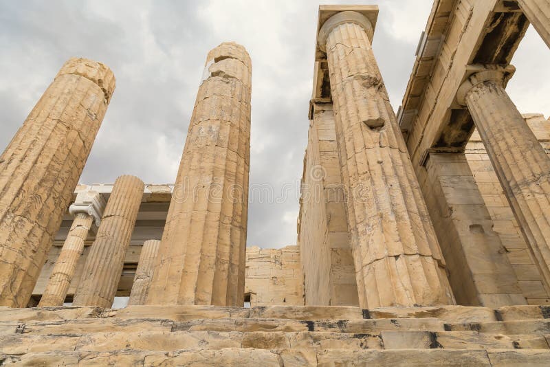 Temple of Athena Columns at the Acropolis Stock Photo - Image of athens ...