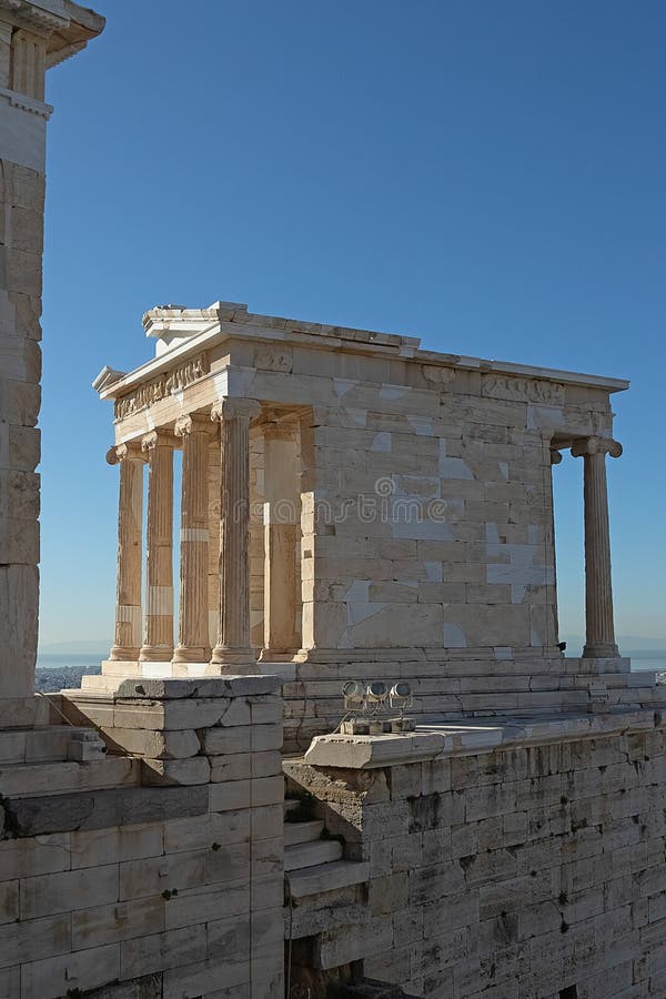 Temple of Athena from Propylaea in the Acropolis, View of the Columns ...