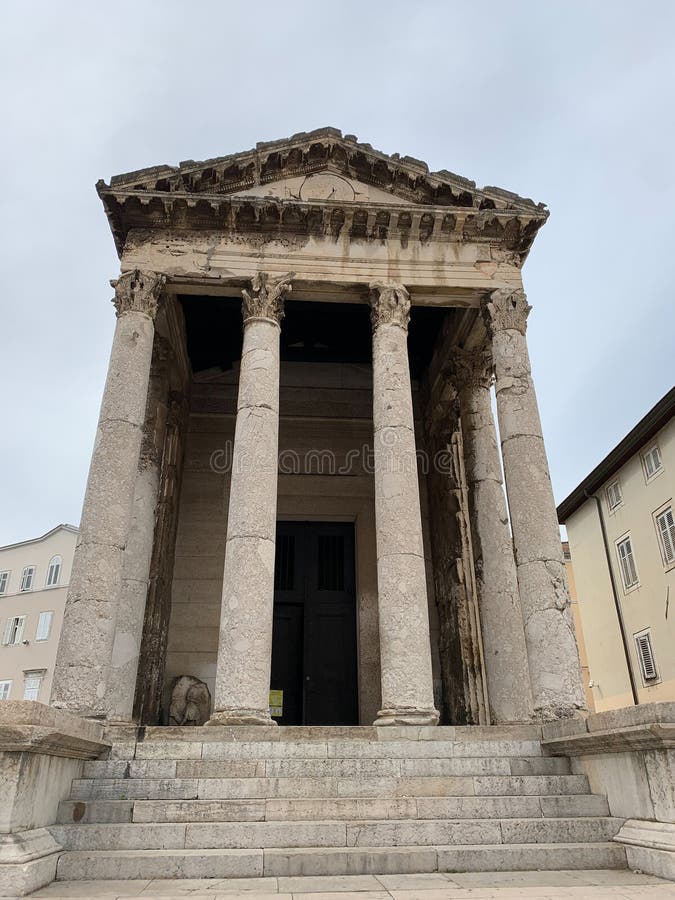 Temple of Augustus Pula Croatia Stock Image - Image of architecture ...