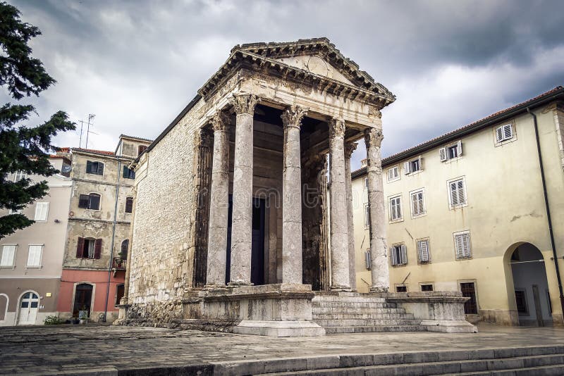 Temple of Augustus in Pula stock photo. Image of leader - 45347034