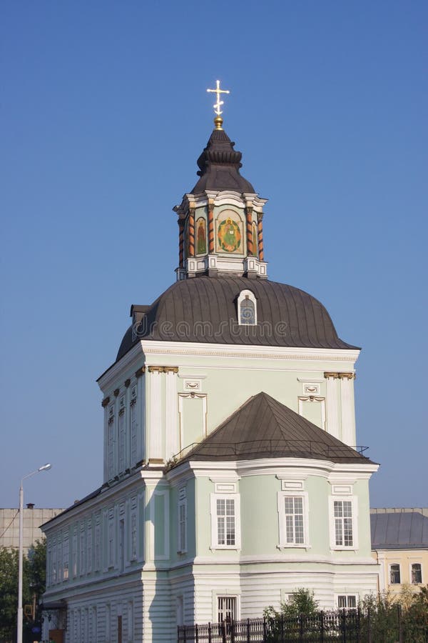 Temple on a Background Blue Sky, City Tula Stock Image - Image of ...