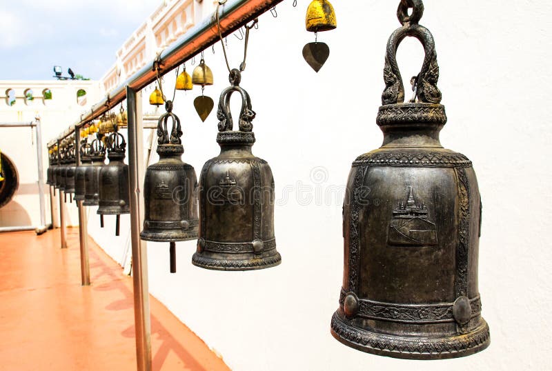 Temple bells stock photo. Image of gold, aged, brass - 27351056