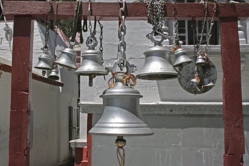 Temple bells, India stock image. Image of silver, hanging - 948063