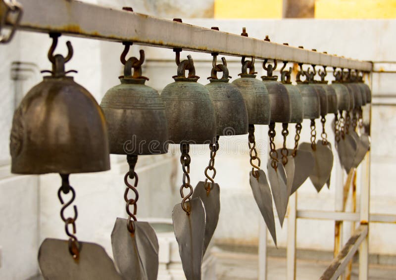 Temple Bells in Thailand stock image. Image of bells - 75558843