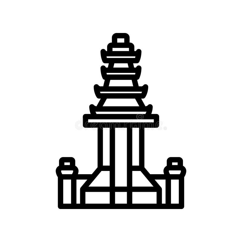 Temple of Besakih, Bali, Indonesia, Temple Fully Editable Vector Icons ...