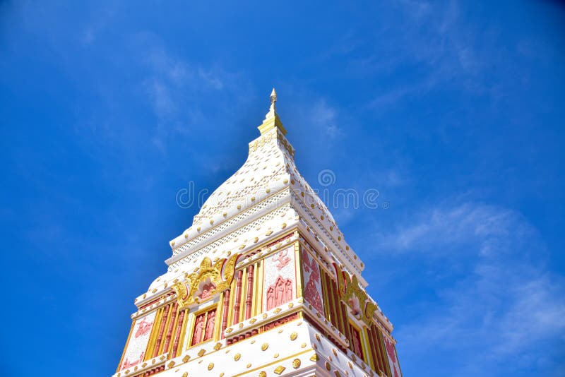 Temple on Blue Sky Background Stock Image - Image of dawn, decoration ...