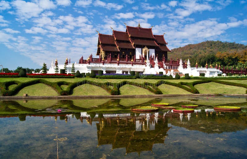 Temple on Blue Sky Background in Thailand Stock Image - Image of ...