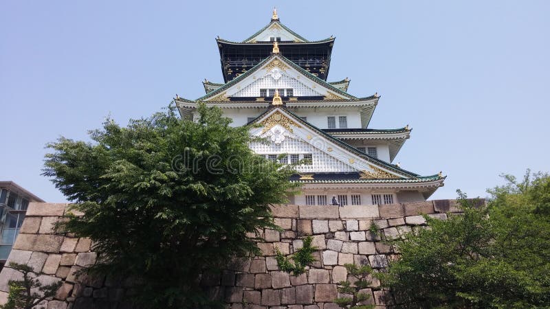 Temple and Castle Landmark in Japan Stock Image - Image of rock ...