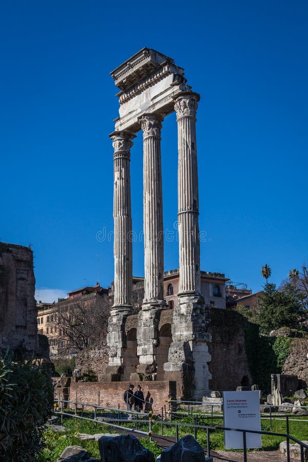 Temple of Castor and Pollux Editorial Photography - Image of history ...
