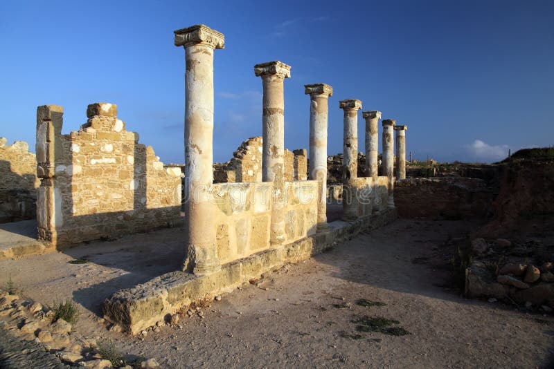 Ruins of Ancient Temple at Paphos, Cyprus. Stock Image - Image of ...