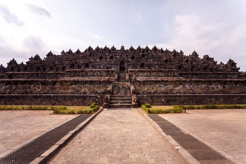 Temple Complex of Borobudur on Java Stock Photo - Image of daybreak ...