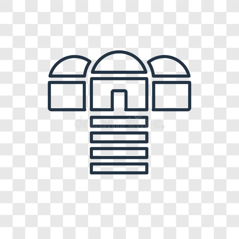 Temple Concept Vector Linear Icon Isolated on Transparent Background ...