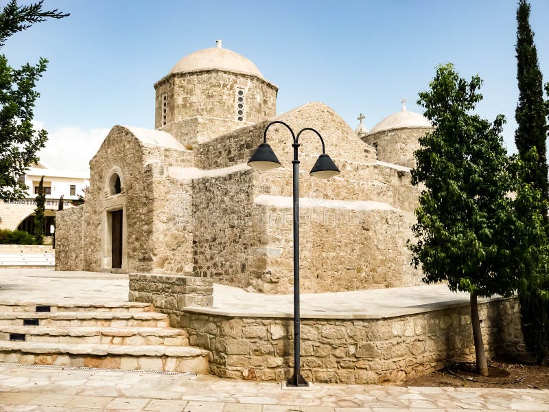 Church in Cyprus stock photo. Image of facade, foliage - 127574154