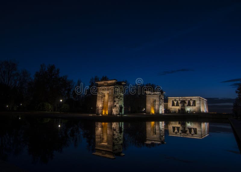 Temple of Debod in Madrid, Spain Stock Photo - Image of place, night ...