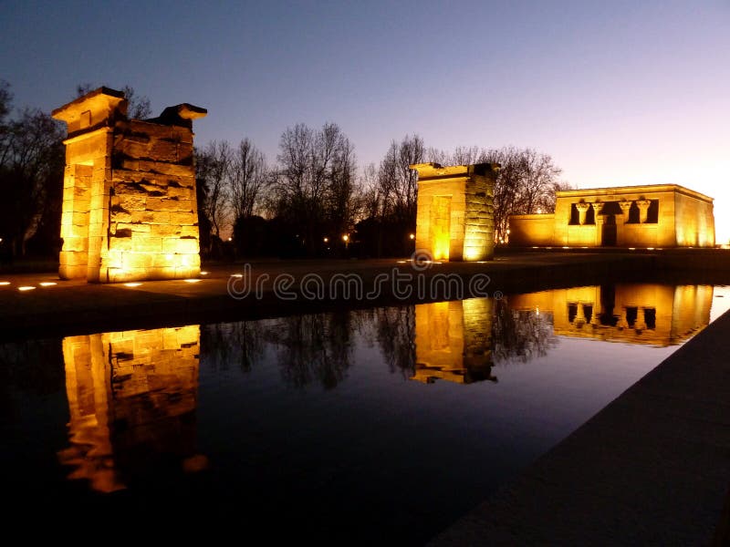 Temple of Debod in Madrid stock photo. Image of night - 72237826