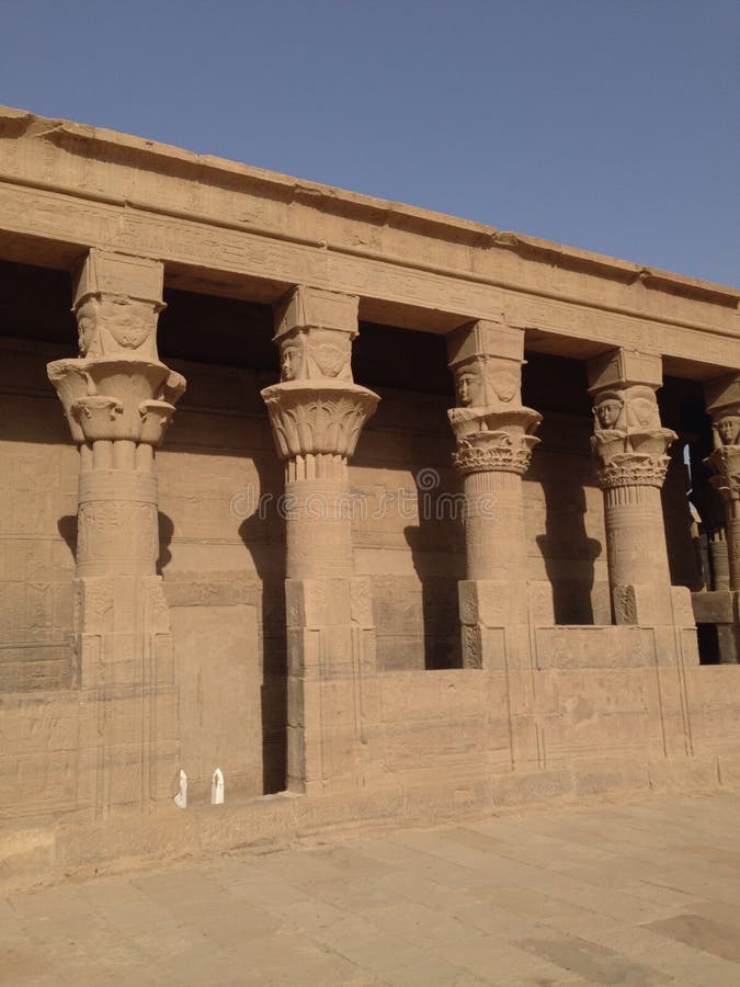 Stone Ancient Egyptian Temple Columns Stock Photo - Image of columns ...