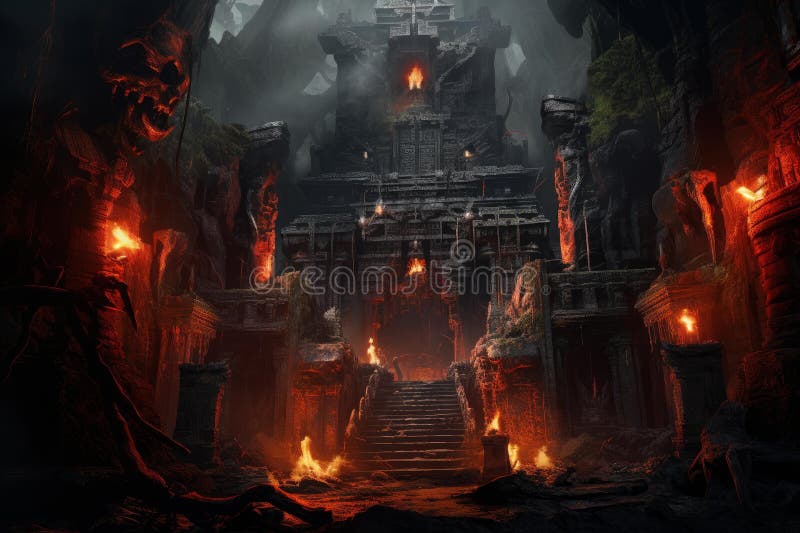 Temple of Doom Fire. Generate Ai Stock Illustration - Illustration of ... Temple of Doom Fire. Generate Ai Stock Illustration - Illustration of ...