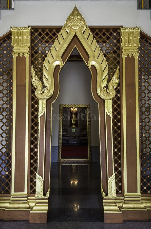 Temple Door in Thai Craft Style Stock Image - Image of temple, wood ...