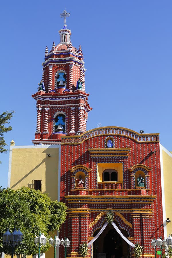 Temple Du Tonantzintla II Santa Maria Image stock - Image du couleur ...