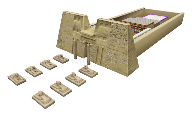 Temple of Edfu in Egypt Isolated on White Background Stock Illustration ...