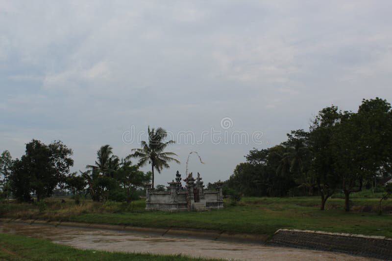 Temple on the Edge of Irrigation Stock Image - Image of building ...