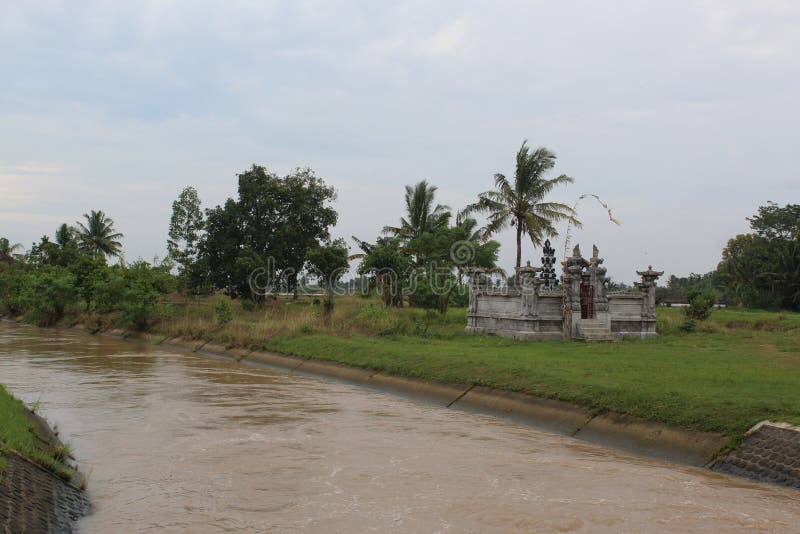Temple on the Edge of Irrigation Stock Photo - Image of tree, plant ...