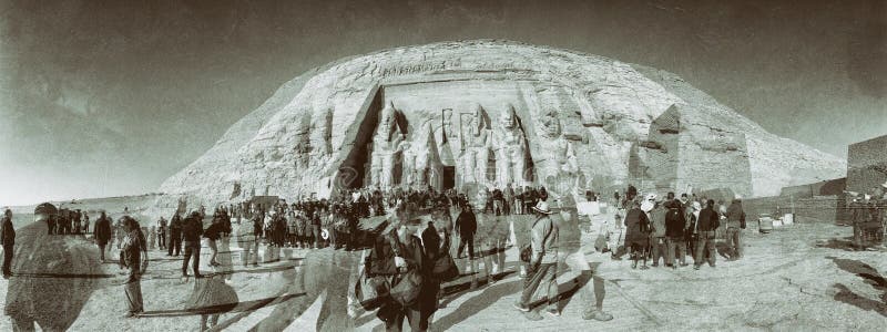 Temple in Egypt Photographed in Black and White in an Old Fashioned ...