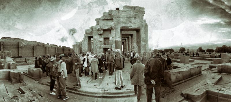 Temple in Egypt Photographed in Black and White in an Old Fashioned ...