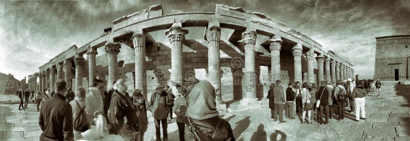 Temple in Egypt Photographed in Black and White in an Old Fashioned ...