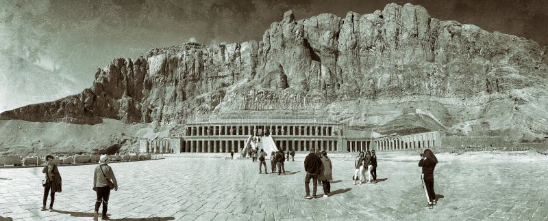 Temple in Egypt Photographed in Black and White in an Old Fashioned ...