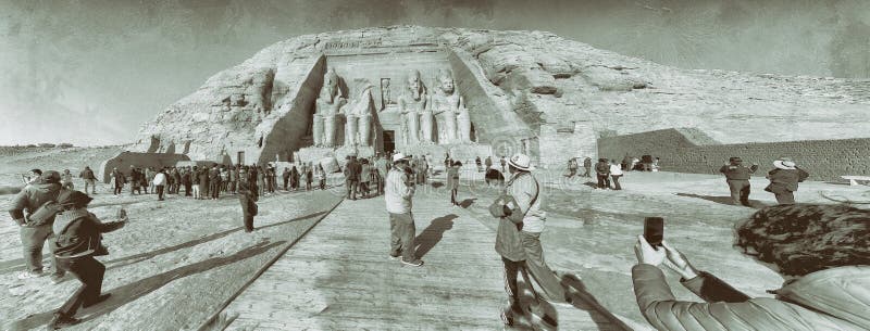 Temple in Egypt Photographed in Black and White in an Old Fashioned ...