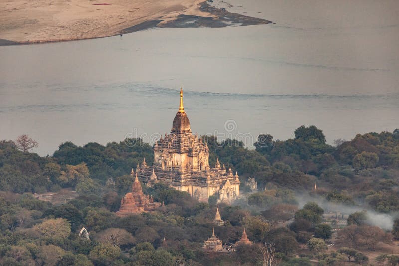 Temple Field of Bagan at Sunrise Stock Photo - Image of landmark ...