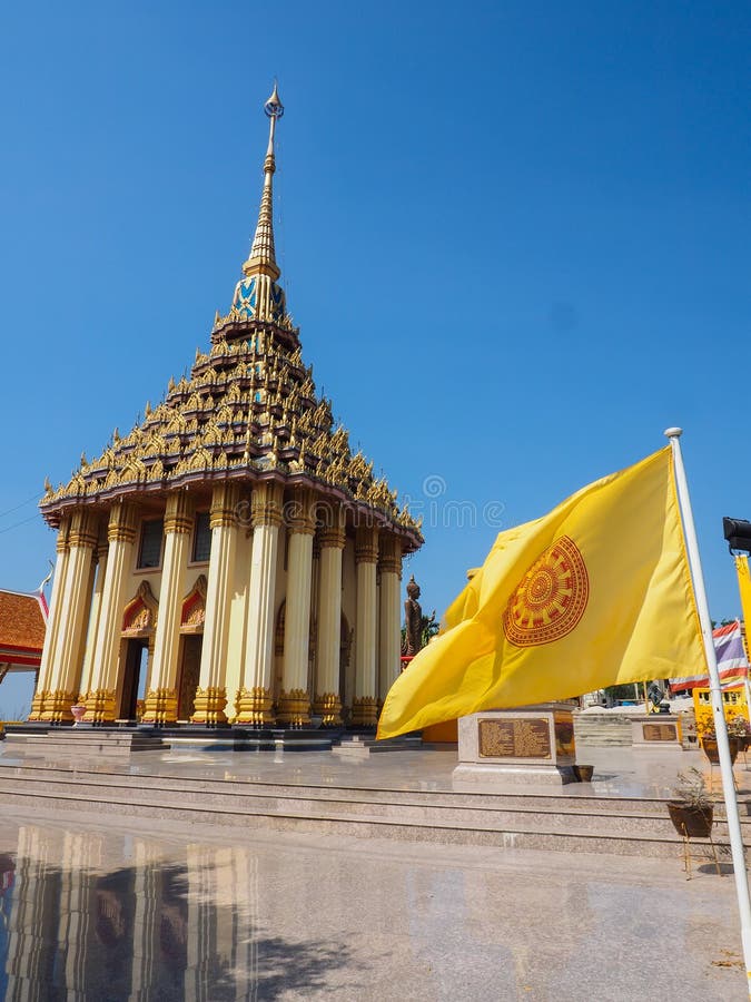 Temple with Flag in Thailand Stock Photo - Image of flag, uthai: 48651144