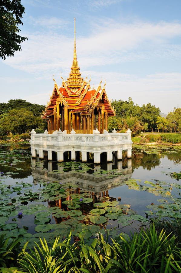 Temple in the garden stock image. Image of gold, asian - 25370163