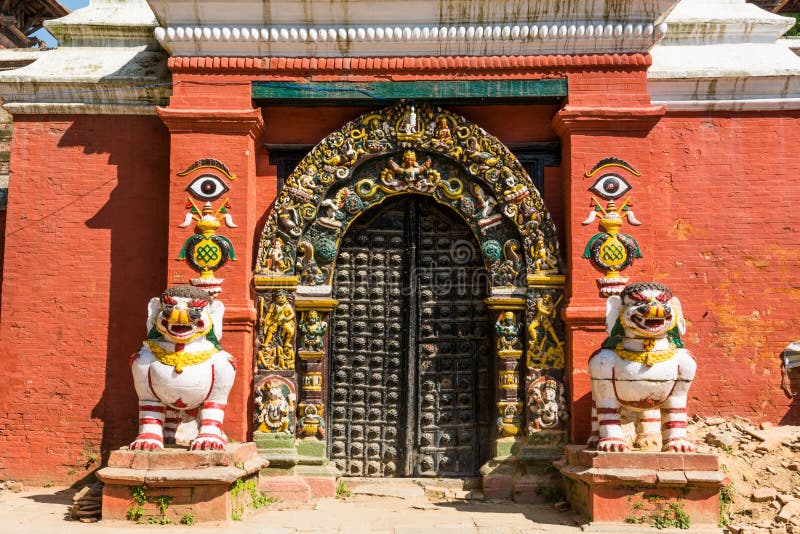 Temple Gate Guarded by Deities. Stock Photo - Image of architecture ...