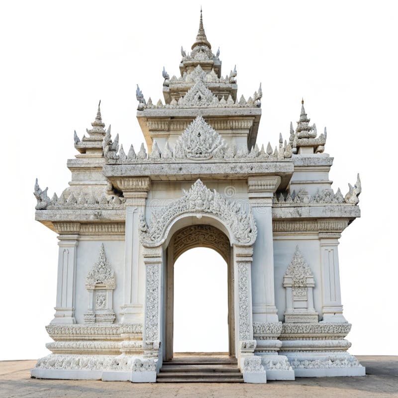 Indian Temple Architecture Isolated on White Background Stock ...