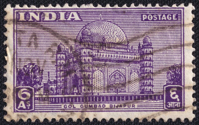 Temple Gol Gumbad, Bijapur on a 1949 India Postage Stamp Editorial ...