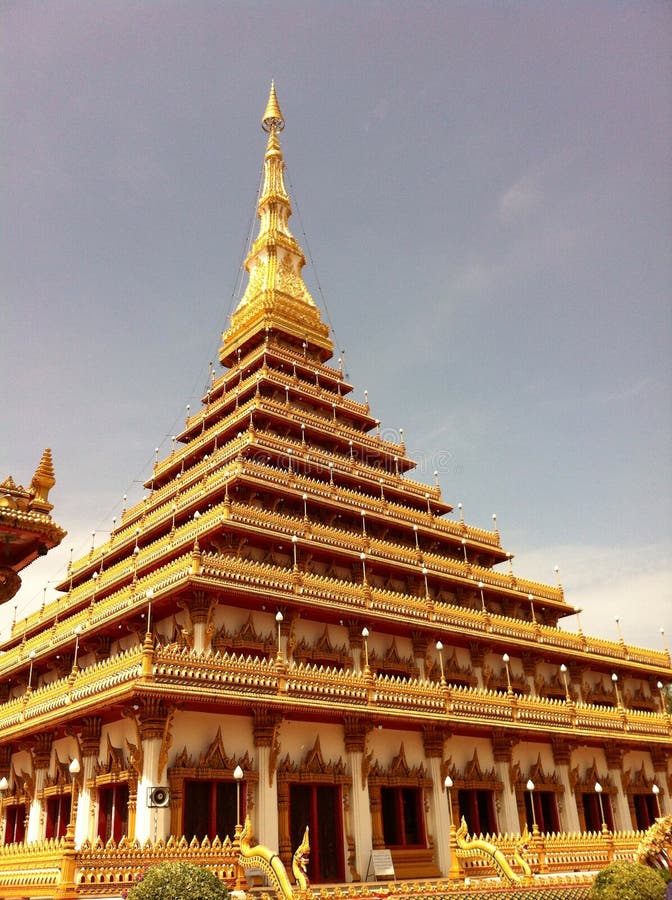 Temple Gold Background Beautiful Sky Stock Photo - Image of gold ...