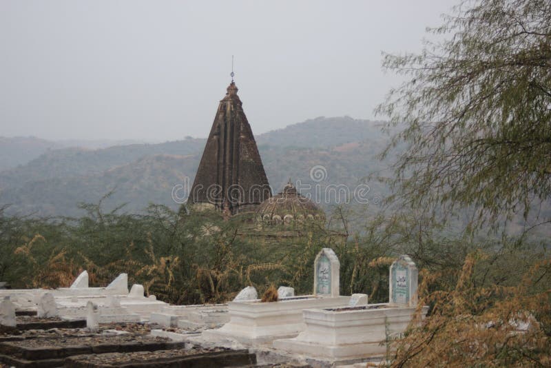 Temple and Grave yard stock image. Image of hindu, monastery - 238317383
