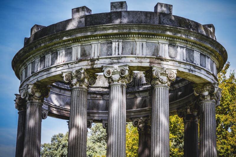 Temple, Greek-style Columns, Corinthian Capitals in a Park Stock Image ...