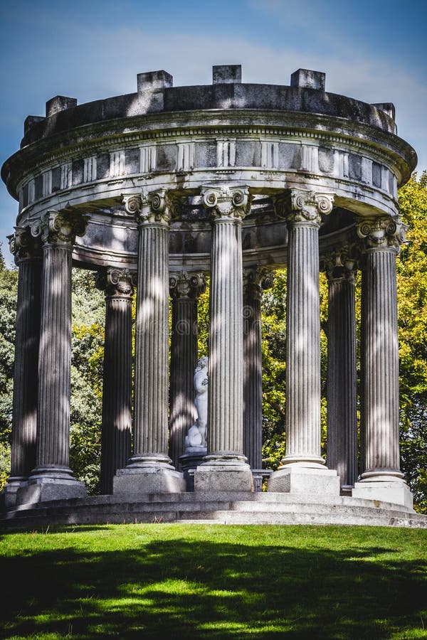 Temple, Greek-style Columns, Corinthian Capitals in a Park Stock Image ...