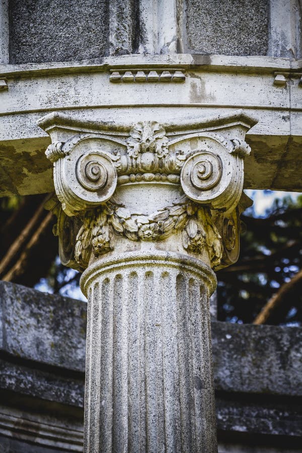 Temple, Greek-style Columns, Corinthian Capitals in a Park Stock Photo ...