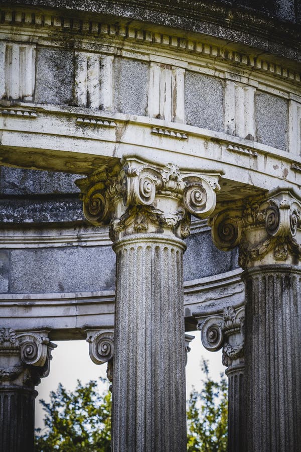 Temple, Greek-style Columns, Corinthian Capitals in a Park Stock Photo ...