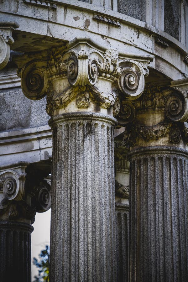 Temple, Greek-style Columns, Corinthian Capitals in a Park Stock Photo ...
