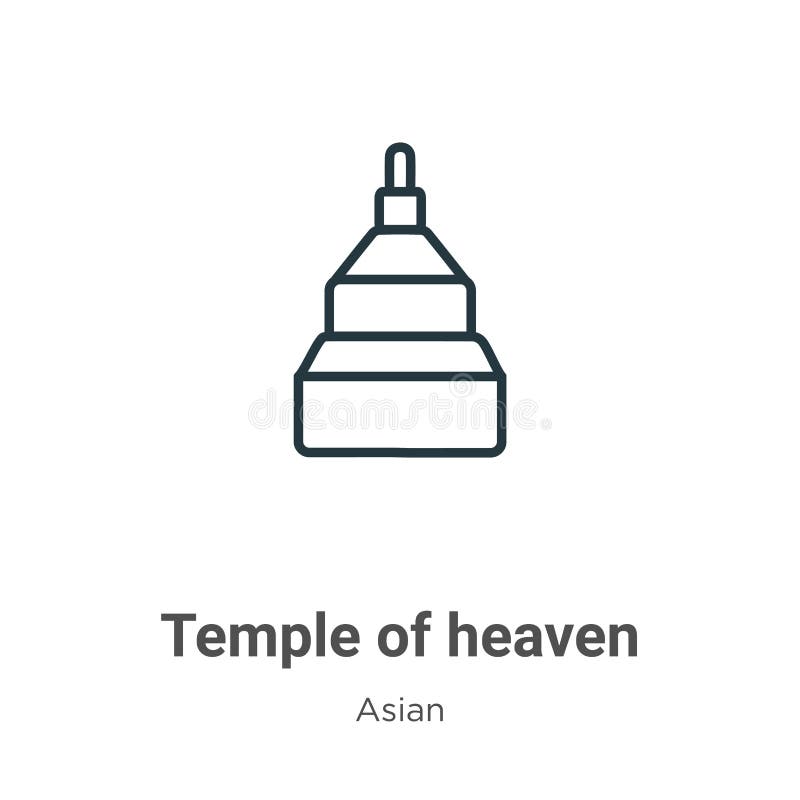 Temple of Heaven Outline Vector Icon. Thin Line Black Temple of Heaven ...